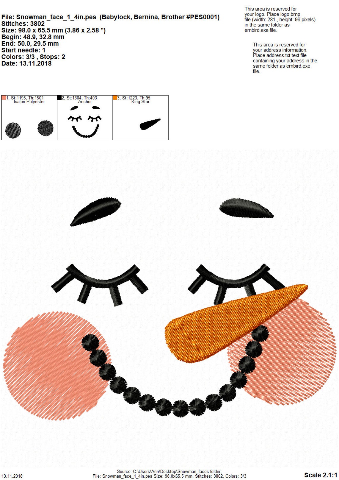 Cute Snowman Faces Big SET Assorted Sizes Machine Embroidery Designs ...