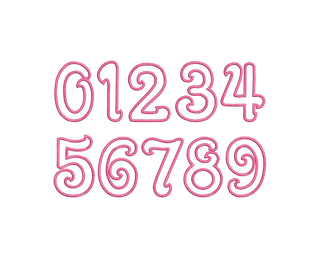 Girly With Wide Satin Stitch Birthday Numbers Applique Kids Outfit ...