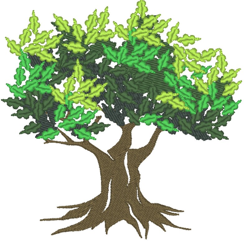 Majestic Oak Tree Silhouette Machine Embroidery Designs | Etsy