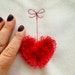 Hanging Fringed Fluffy Heart Valentine Day Machine Embroidery Design ...