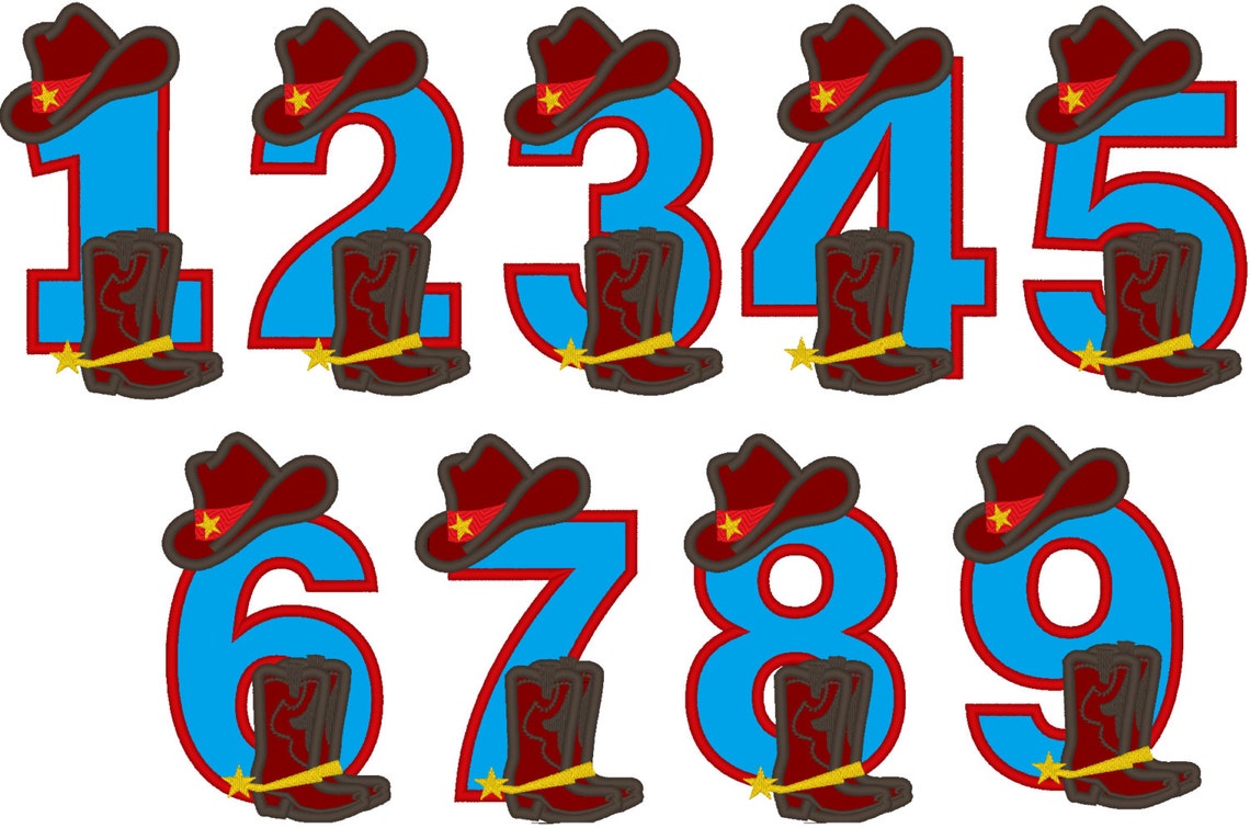 Simply Cowboy Birthday Numbers Whole Set Machine - Etsy Canada