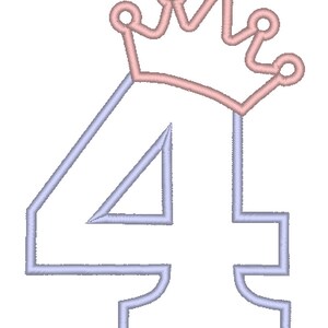 Cute Little Princess Birthday Crown Numbers , Machine Embroidery ...