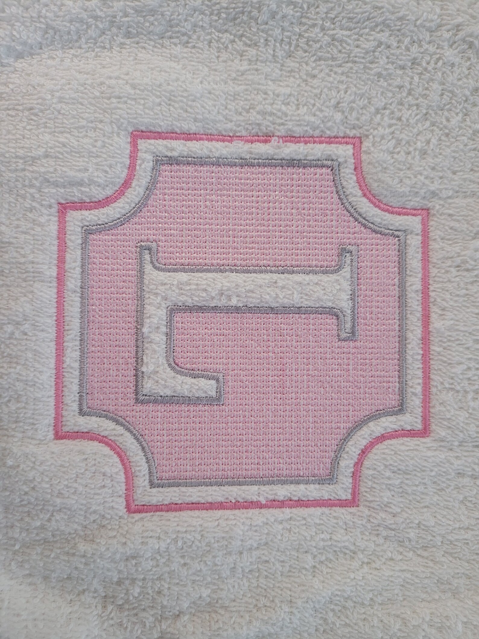 Embossed Terry Towel Monogram A-Z Classic Frame and Letters A-Z Machine ...