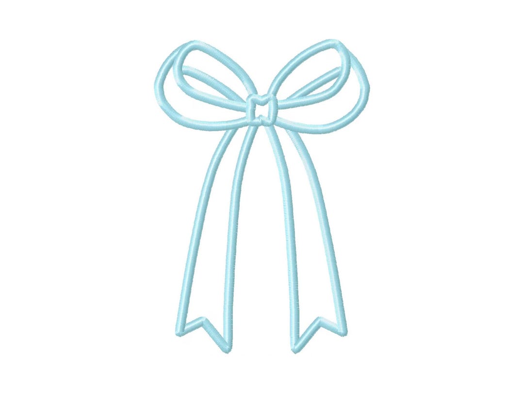 Classic Side Seam Bow Applique Machine Embroidery Designs Floral Thin ...