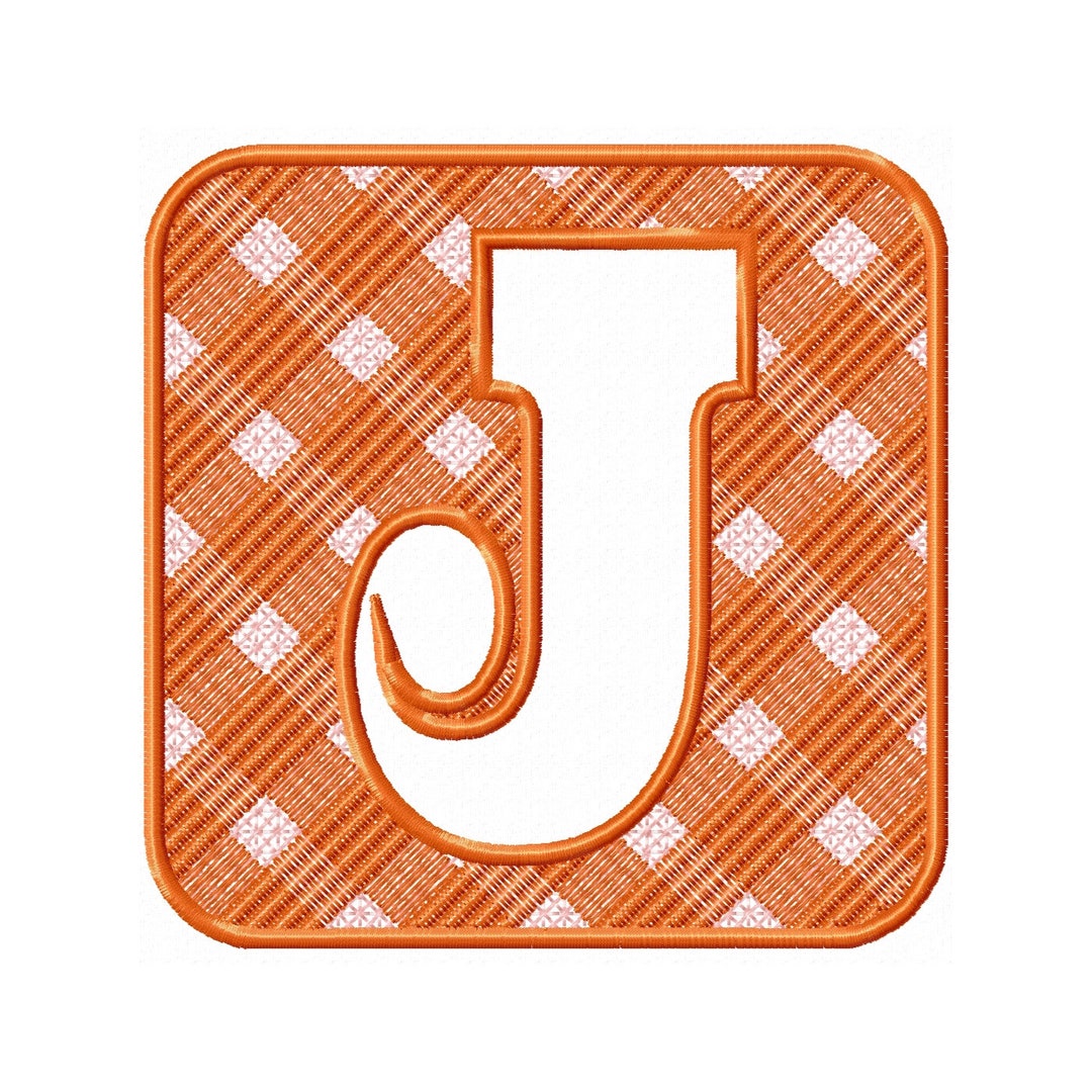 Embossed Terry Towel Monogram Letters A-Z and Gingham Buffalo Plaid ...