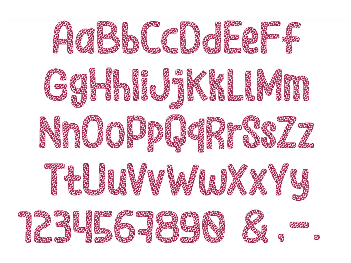 Decorative Embroidery Font Set DIY Names Dots Checks Waves Chess ...