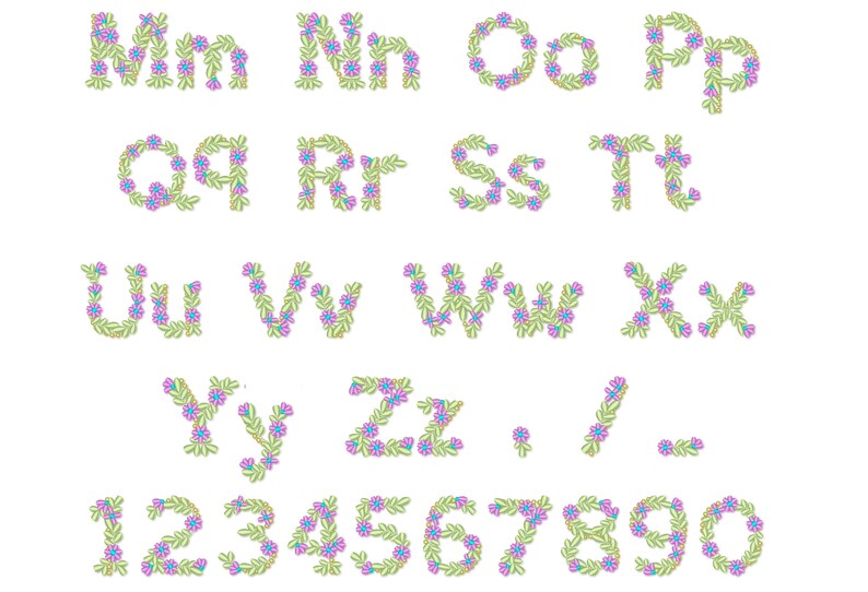 Spring Floral Font Flowered Alphabet Uppercase Lowercase - Etsy
