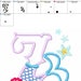 Mermaid Tail Birthday Number, Mermaid Number SEVEN 7 Applique, Mermaid ...