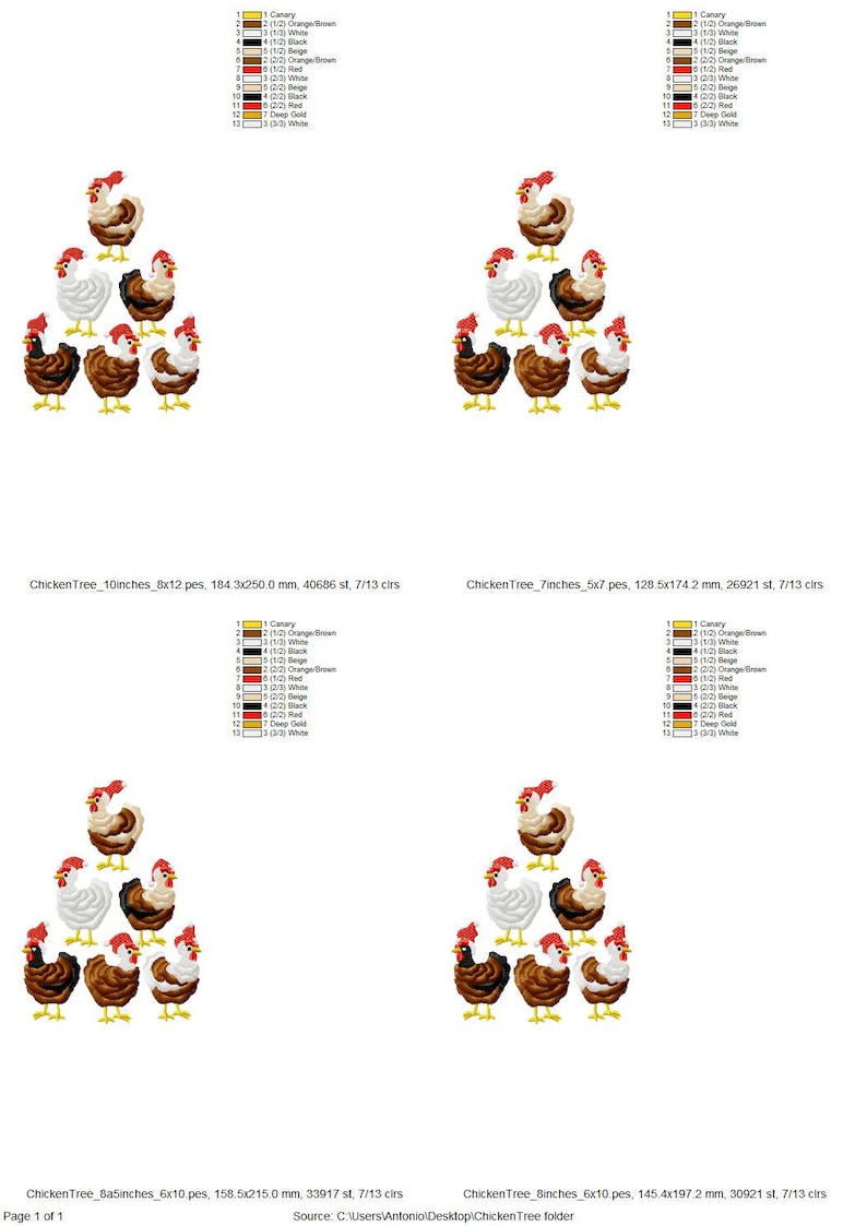 Awesome Chicken Flock With Santa Hat Machine Embroidery Designs Fringed ...