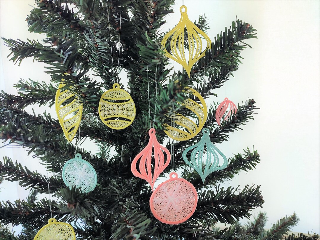 Christmas Tree Ornaments FSL Free Standing Lace SET of 5 Lace ...
