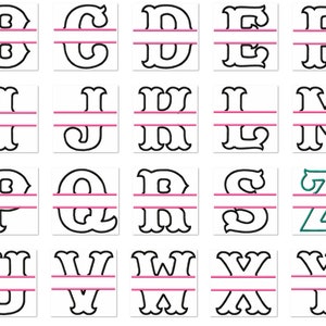 Split Font Machine Embroidery Applique Designs, Monogram Set Mini Font ...