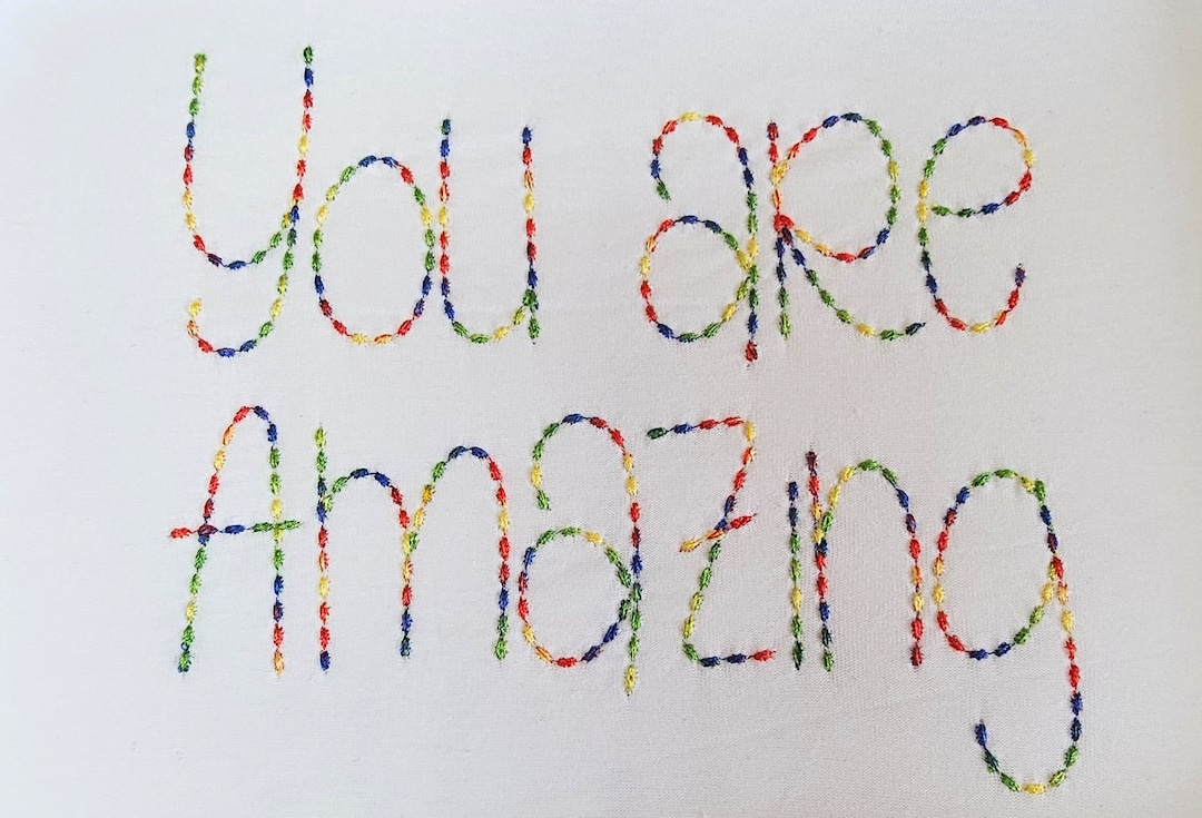 Hand Stitch Effect FONT Machine Embroidery Designs in Assorted Sizes ...