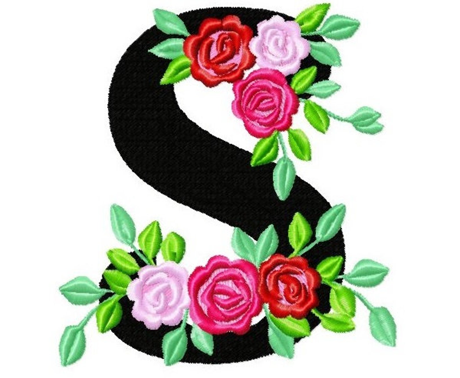 Roses Floral Individual Letter S Garden Flag Monogram Roses - Etsy