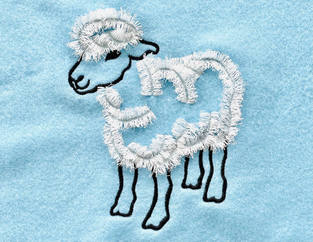 Fluffy Realistic Fringed Sheep Chenille Sheep Lamb Machine Embroidery ...