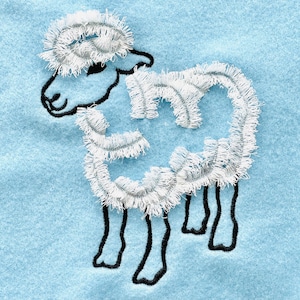 Fluffy Realistic Fringed Sheep Chenille Sheep Lamb Machine Embroidery ...