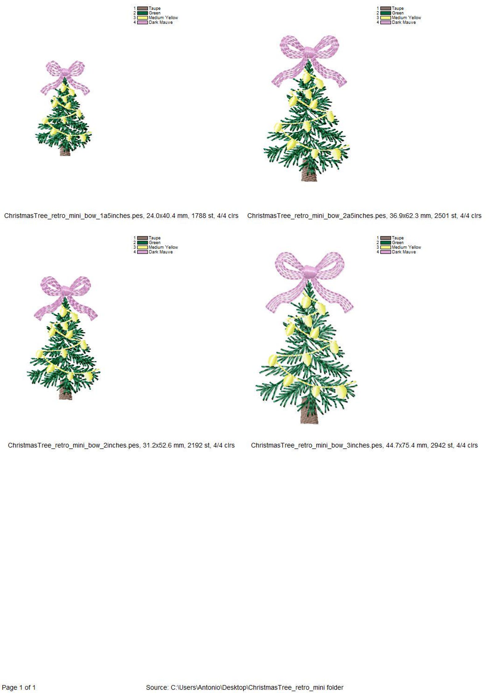 Mini Tiny Wee Christmas Tree With Garland Lights and Bow Spruce Machine ...