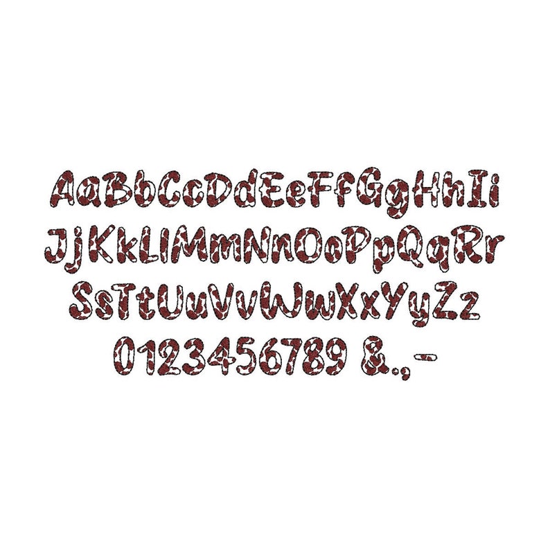 Entire Cow Spots Patterned Font Alphabet Letters Machine Embroidery ...