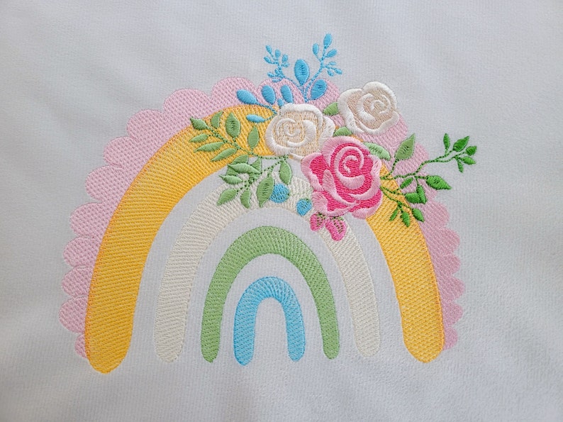 Floral Light Stitch Rainbow Machine Embroidery Designs | Etsy