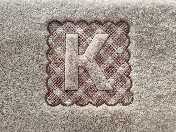 Embossed Terry Towel Monogram Letters A-Z and Gingham Buffalo - Etsy