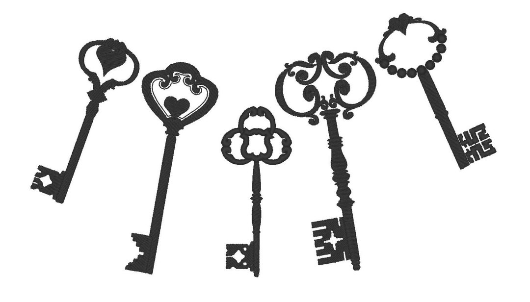 Skeleton Key SET of 5 Types Single Files for Steampunk Style Projects ...