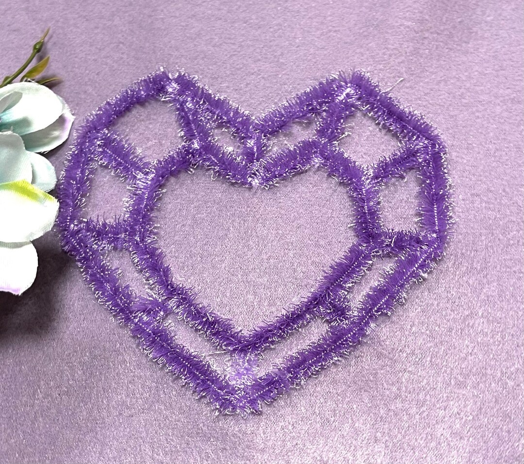 Fluffy Diamond Heart Chenille Awesome Hearts Fringed Fluffy Heart ...