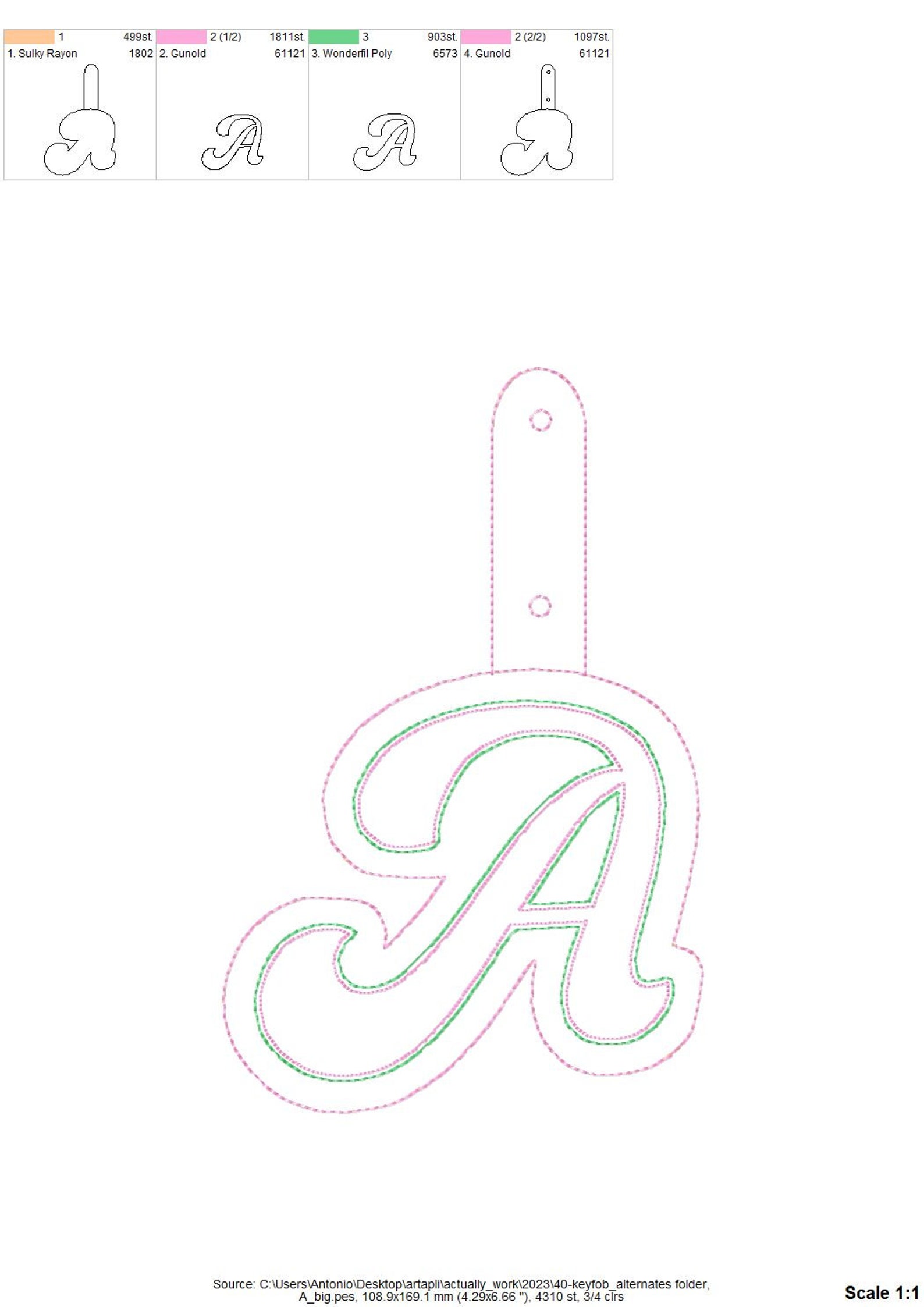 Puffy Foam Key Fob Snap Tab Gift Idea Monogram Alphabet Letters A-Z ...