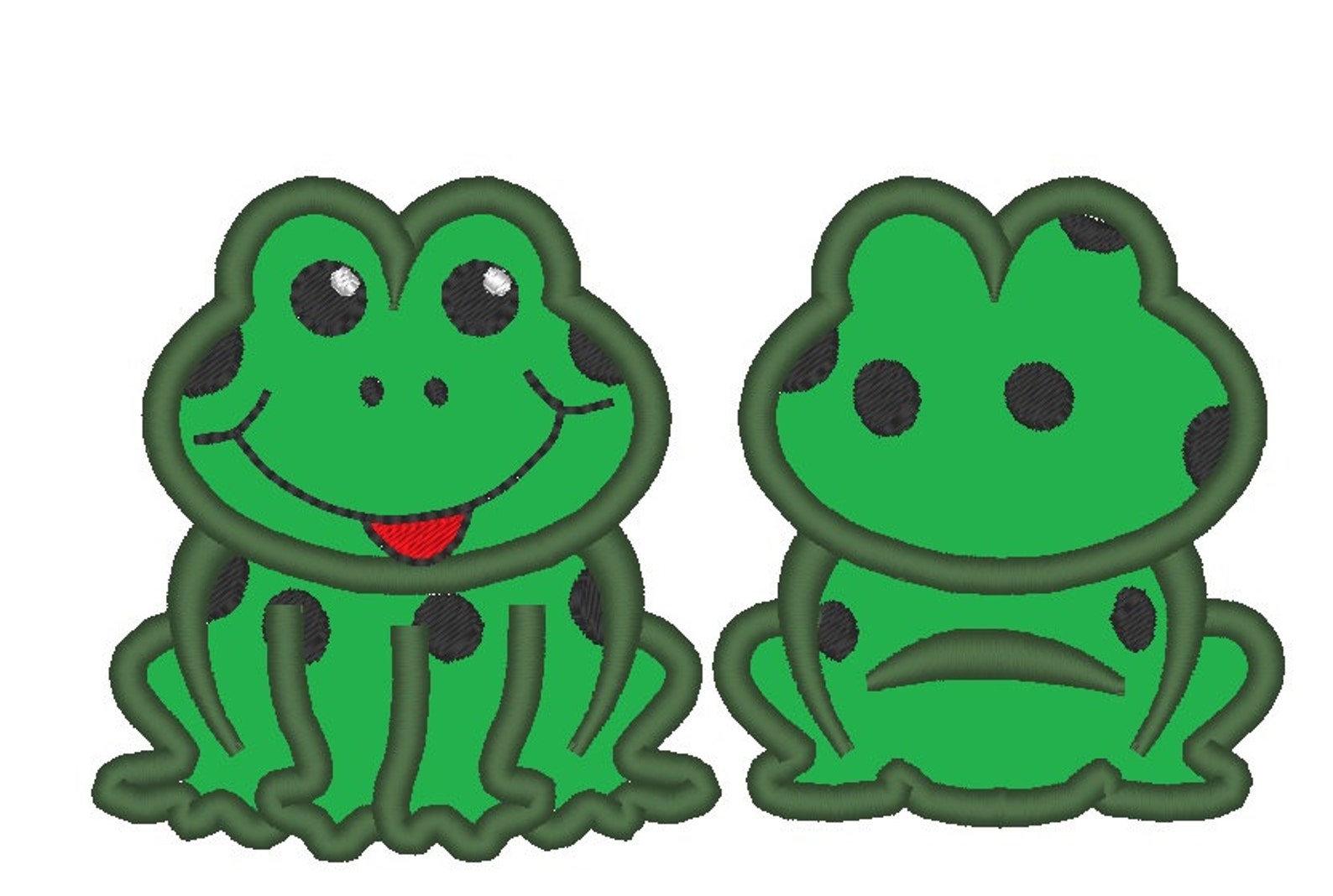Frog Front and Back Rear View Machine Embroidery Applique - Etsy