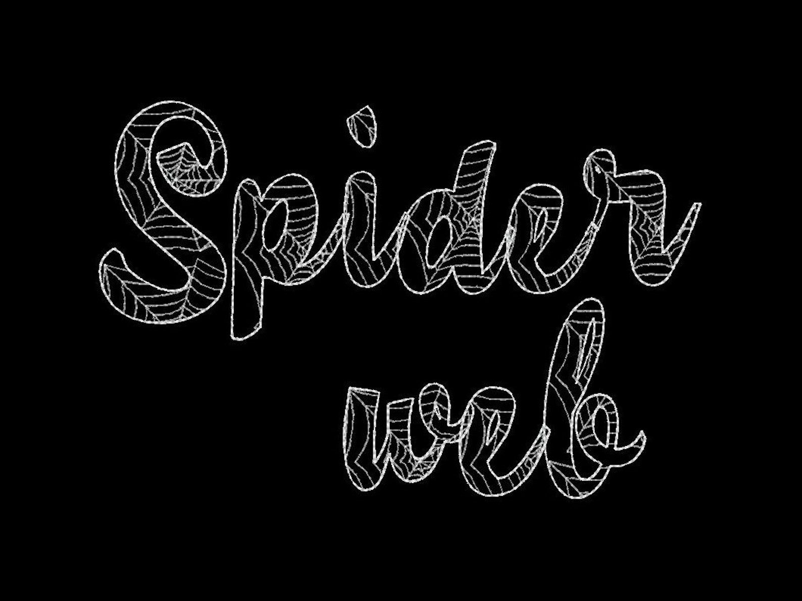 Spider Web Halloween Font Light Sketch Outline Machine - Etsy