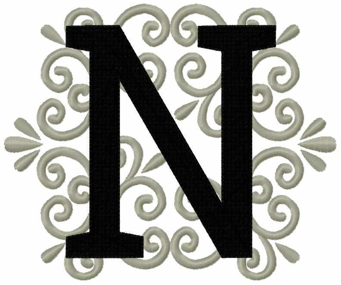 Regal Royal Classic Letter N Garden Flag Monogram Lace Swirl | Etsy
