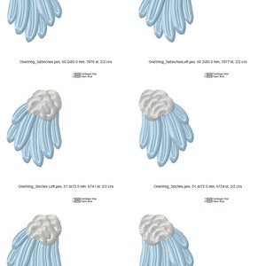 Fringed Angel Wings Embroidered Fuzzy Wing Machine Embroidery Designs ...