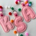 Puffy Foam Key Fob Snap Tab Rounded Monogram Alphabet Letters A-Z ...
