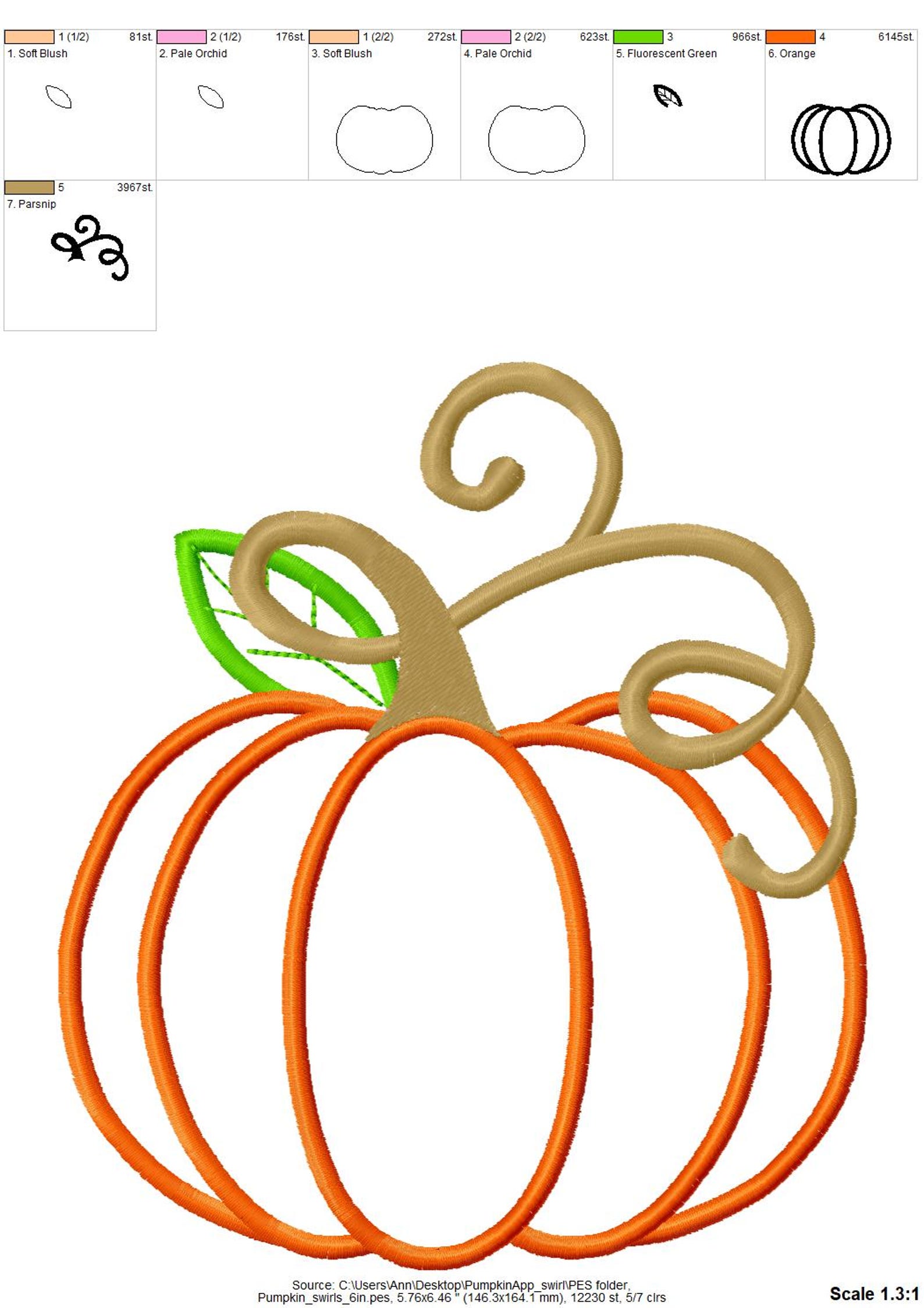 Classic Pumpkin Applique Design ~ Fall Pumpkin Awesome Autumn ...