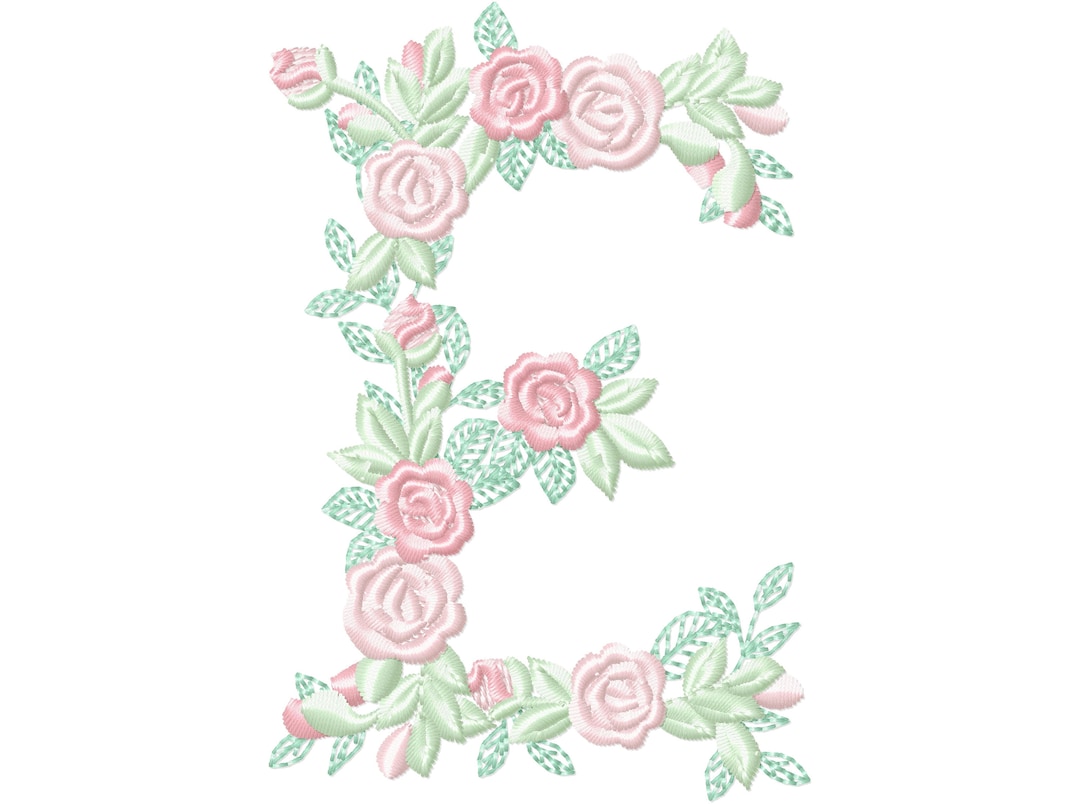 Delicate Roses Floral Letter E Garden Flag Monogram Flowers Flower ...