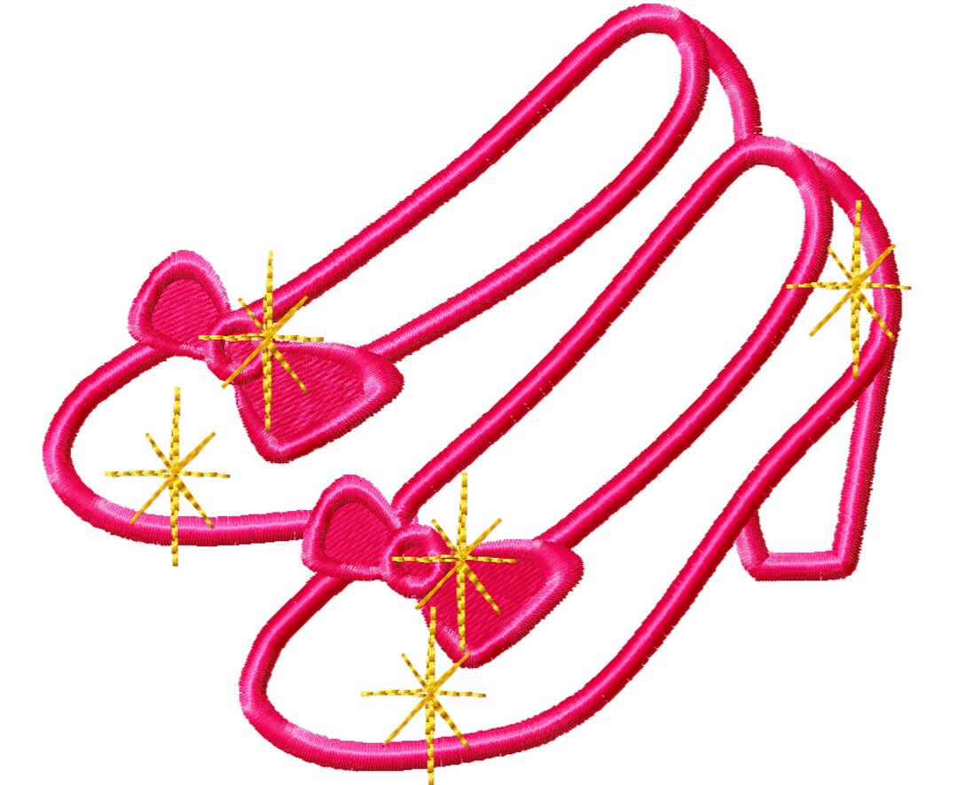 Bling Sparkling Ruby Red Slippers Embroidery Applique Designs 4x4, 5x7 ...