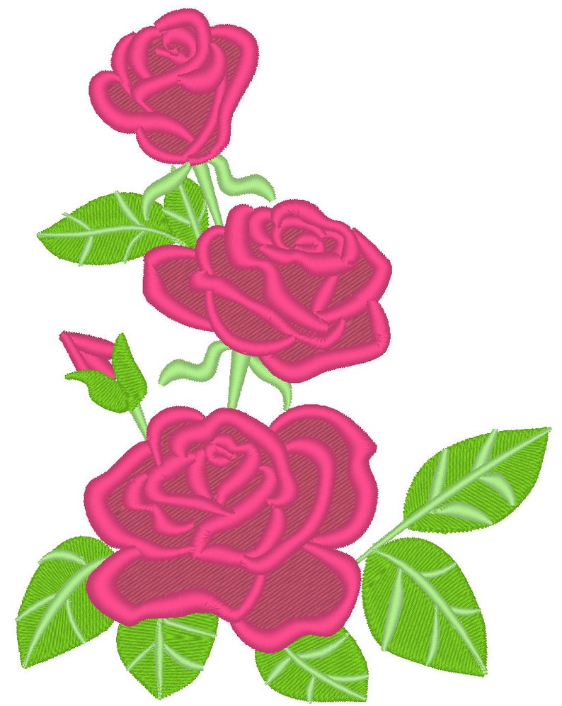 Awesome Rose Applique and Embroidery Designs Beautiful Rose | Etsy