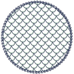 Gradient Iridescent 2 Color Mermaid Circle Monogram Frame and New ...