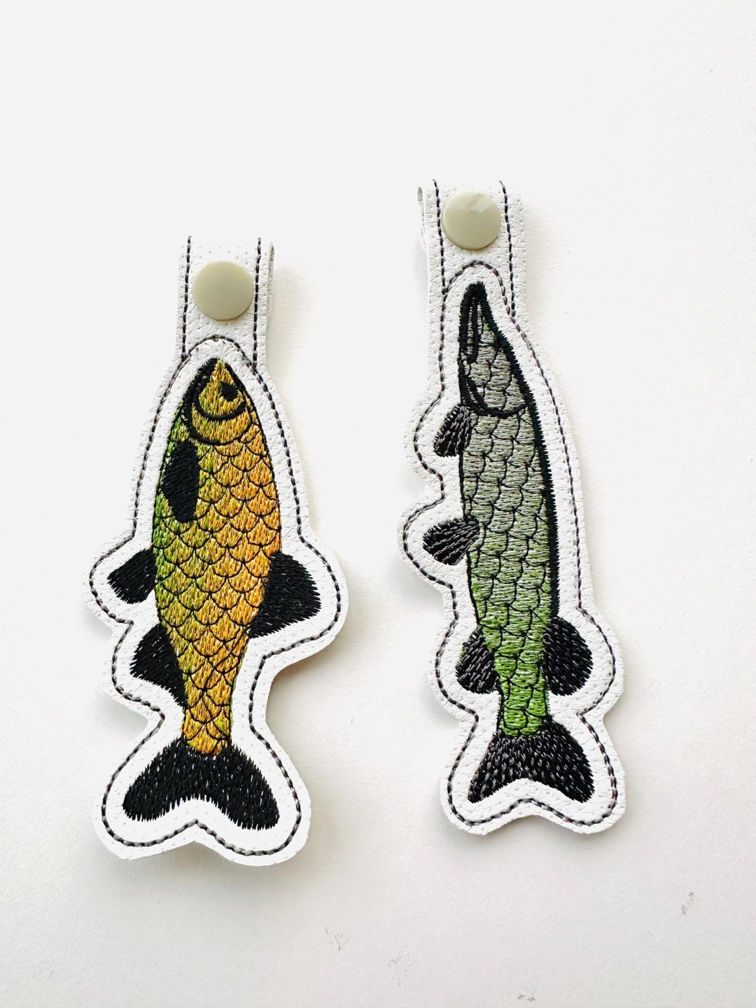 Iridescent Rainbow Fish Key Fob Snap Tab Fisherman Gift Idea in the ...
