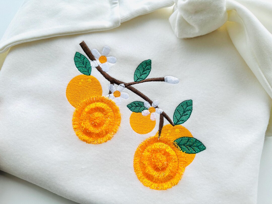 Fringed Fluffy Orange Citrus Fruit SET of 3 Types Fluffy Fringe Floral ...