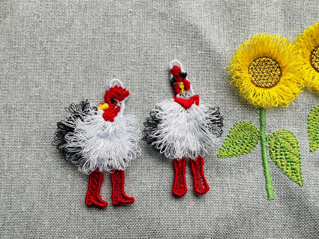 Fringe Chicken Chick Cute Fluffy Earrings Charm Necklace Pendant FSL ...