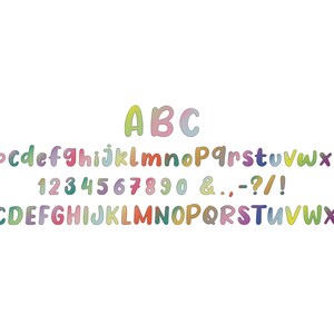 Rainbow Iridescent 2 Color Monogram Fun Kids Script FONT Alphabet ...