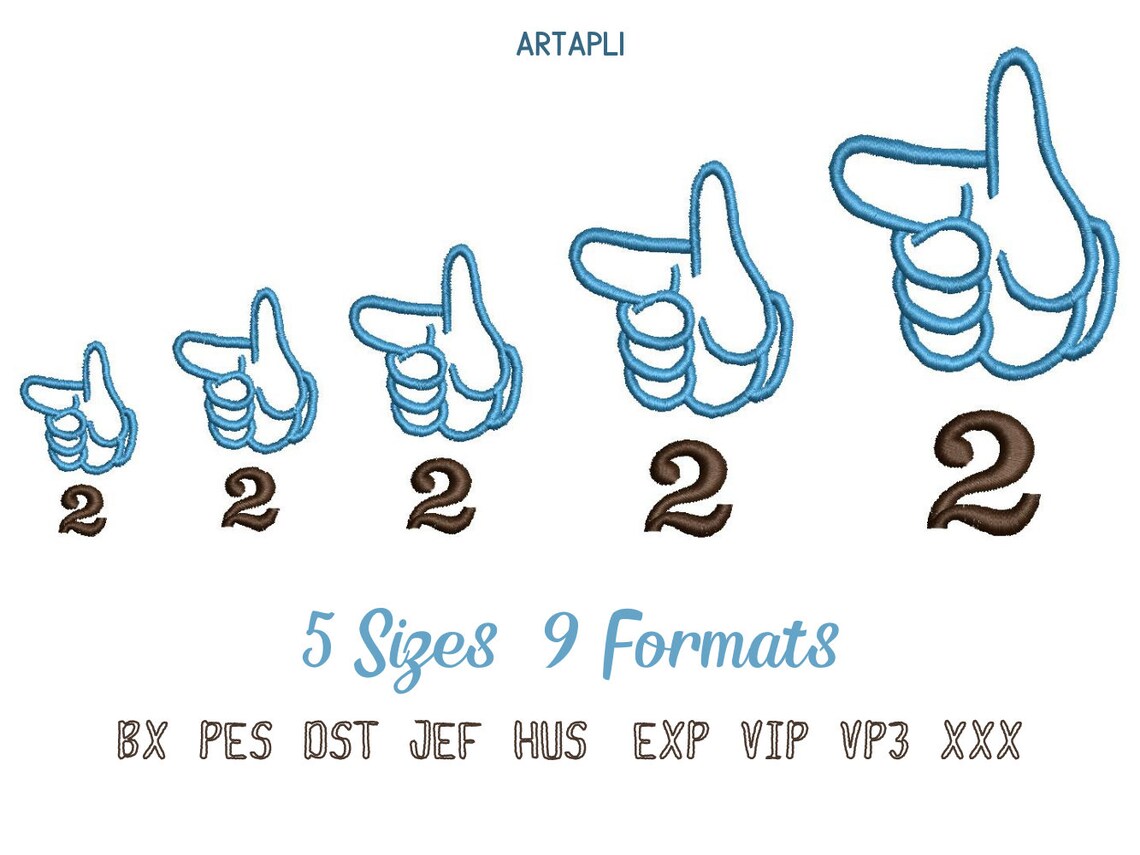 Sign Language FONT Hand Sign Alphabet Letters and Numbers Satin Stitch ...