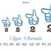 Sign Language FONT Hand Sign Alphabet Letters and Numbers Satin Stitch ...