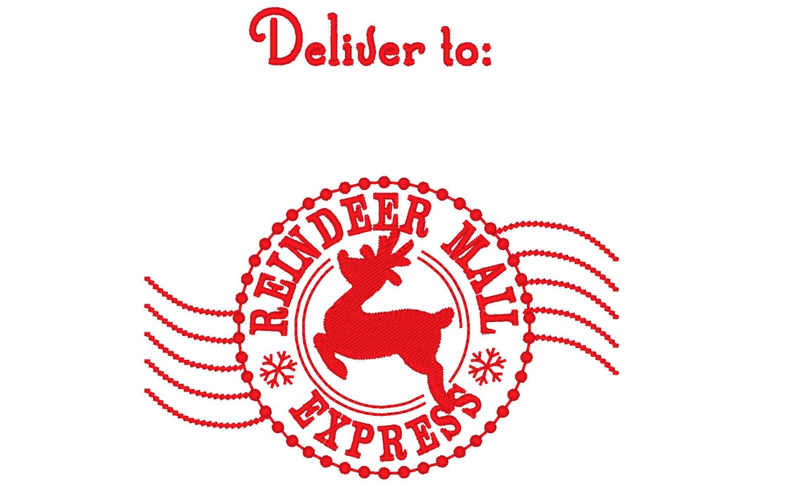 Reindeer Mail Express Christmas Sack Stamp Machine Embroidery - Etsy