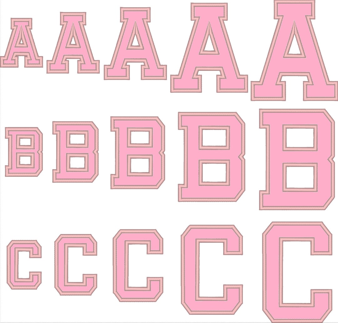 Varsity FONT Athletic Sport High School Team Players Machine Embroidery ...