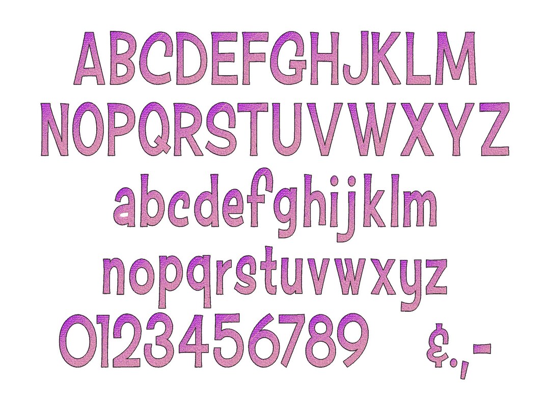Rainbow Font NO Special Thread Iridescent 2 Color Monogram FONT ...