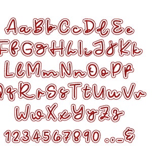 Glitter Vinyl HTV Applique Mini Handwritten Satin Stitch Rose FONT ...