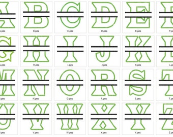 Split Font Machine Embroidery Applique Designs Monogram Set | Etsy
