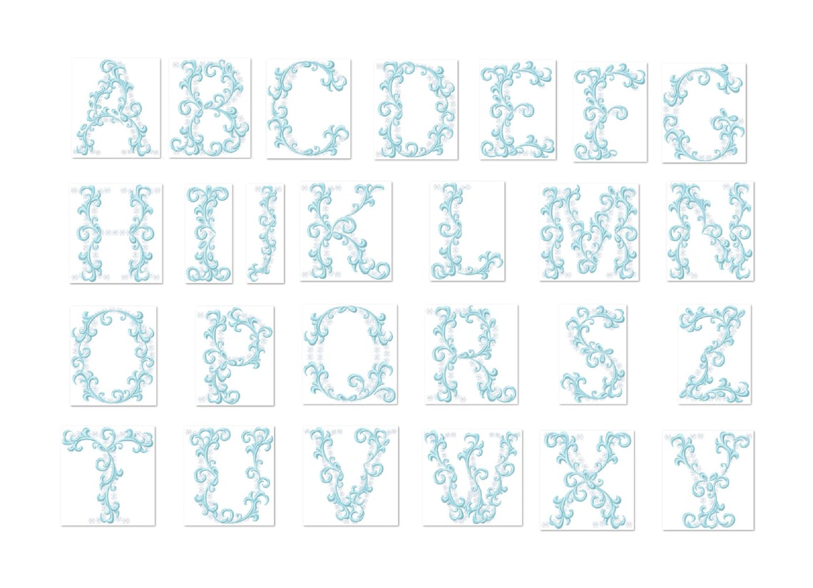 Monogram Frozen Font Machine Embroidery Designs 3 4 5 6 7 - Etsy