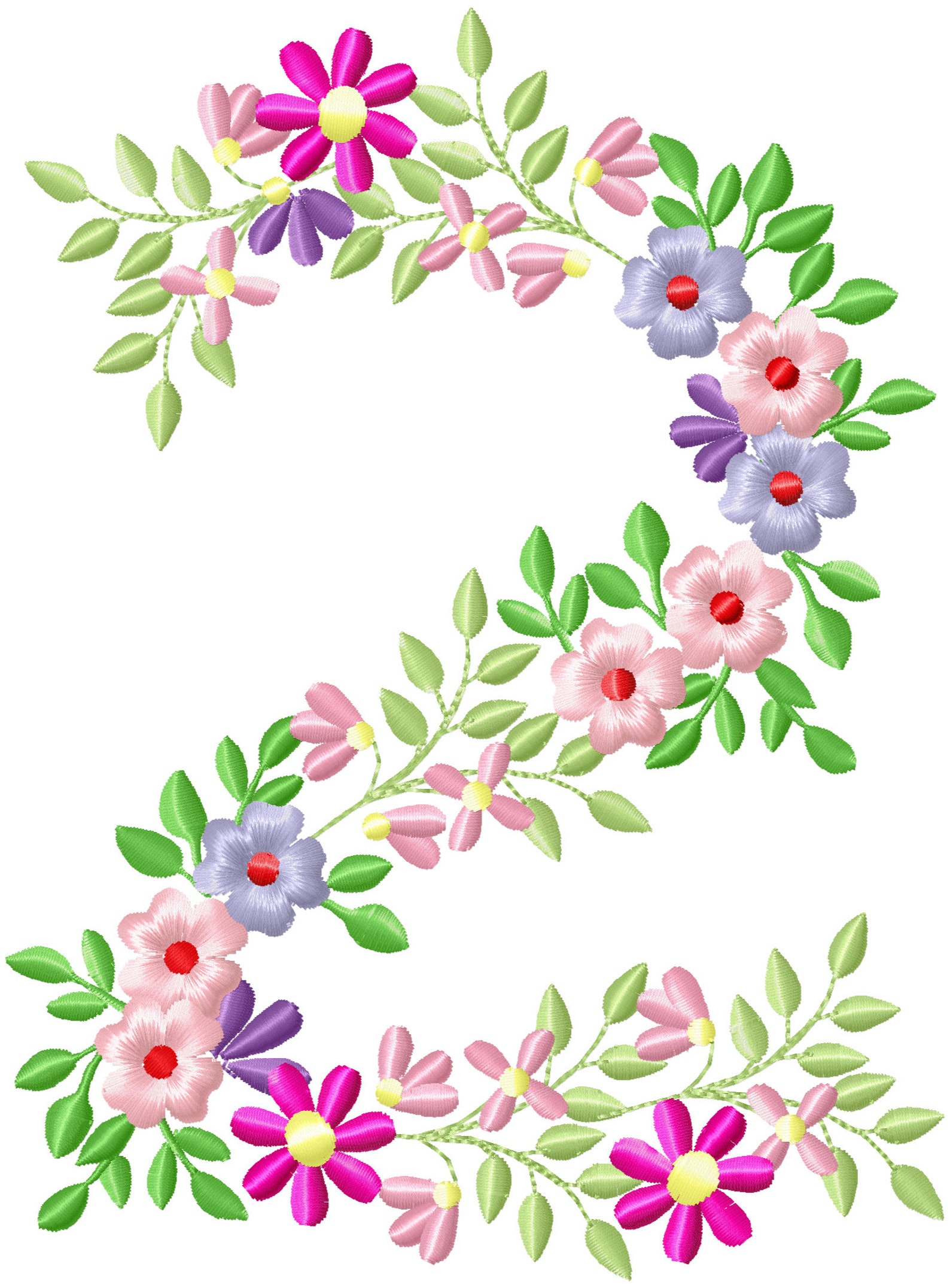 Country Floral Numbers Set 1-9 Birthday Flowers Garden Monogram ...