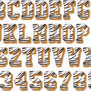 Wild Animal Print Fonts SET of 5 Patterned Font Tiger Zebra Leopard ...